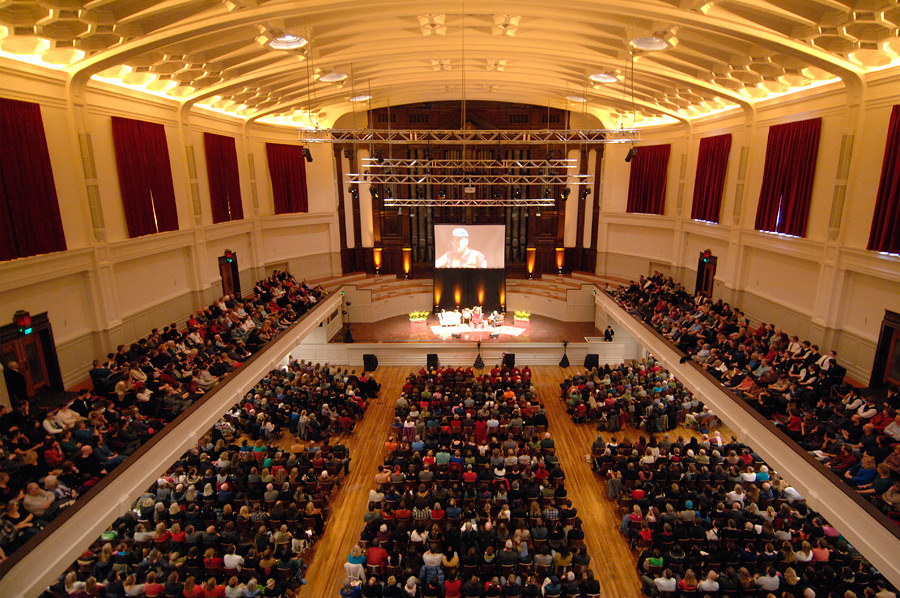 The Dunedin Town Hall, venue for His Holiness the Dalai Lama’s talk on ...