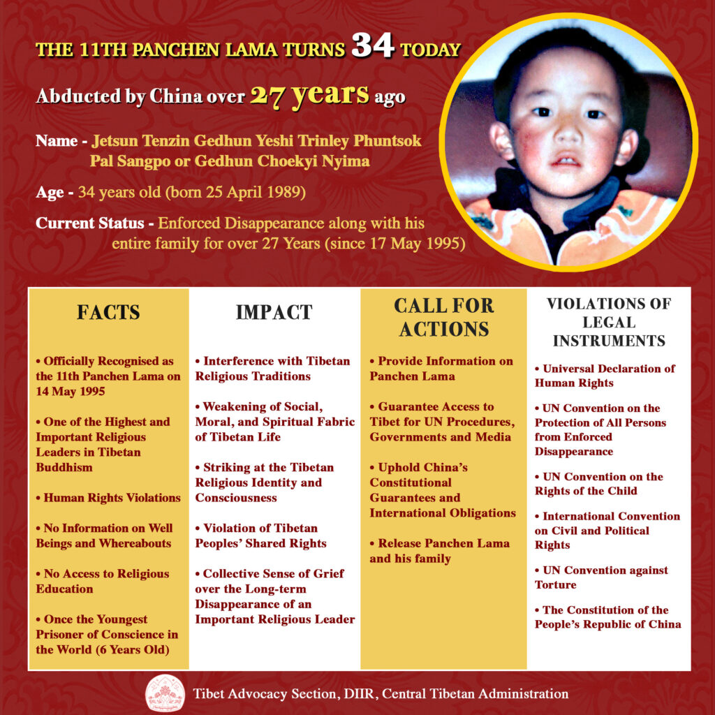 DIIR Statement on 34th Birth Anniversary of the 11th Panchen Lama ...