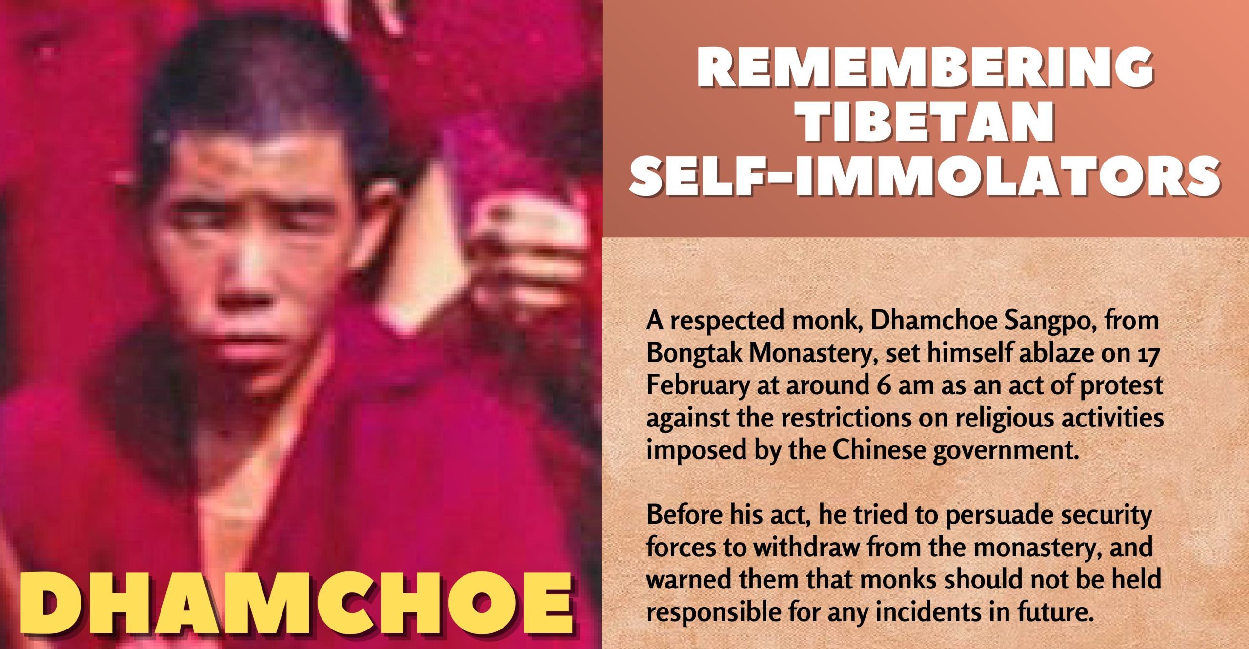 Remembering Tibetan Self Immolators – Dhamchoe Sangpo – Central Tibetan ...